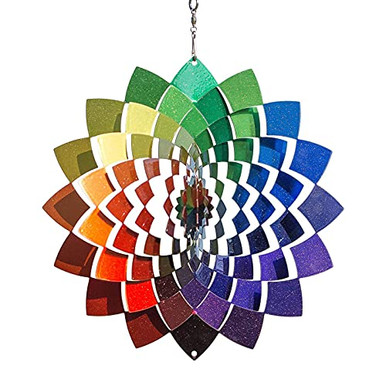 Window-pick Wind SpinnerRainbow Colors 3D Wind Blowing Rotating Wind ...