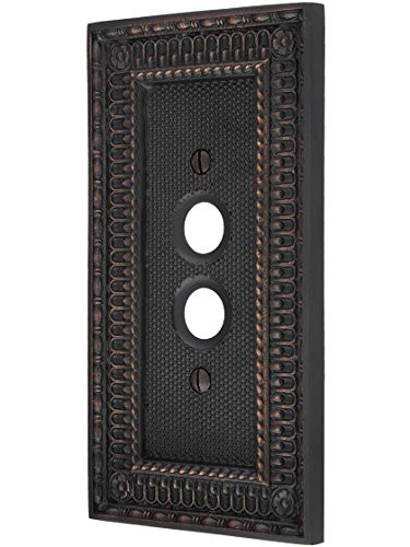 Pisano Single Gang Push Button Switch Plate in Timeless Bronze ...