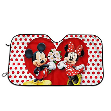 Mickey Mouse And Minnie Windshield Sun Shade Foldable Windshield Sun ...