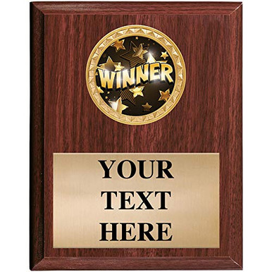 Crown Awards Winner Plaques - 5x7 Customized Vertical Wood First Place ...