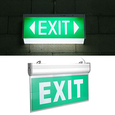 Emergency Exit Sign Acrylic Double-sided Green Compact Combo Exit Sign ...