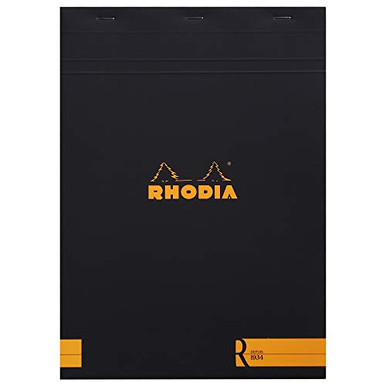 Rhodia R Head Stapled Pad No18 A4 Lined - Black - Warehousesoverstock