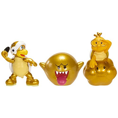 Nintendo Mario Bros U Micro Figure -3-Pack - Gold Lakitu-Gold Boo-Gold ...