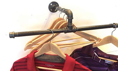 20" Urban Industrial Pipe Wall Rack - Clothing Rack Closet Organization ...