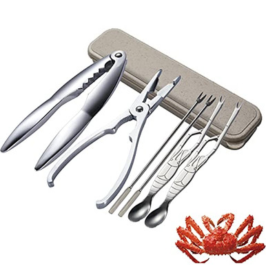 XKUN Seafood Tool Sets 6pcs Stainless Seafood Opener Tool Kit ...