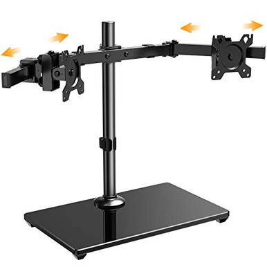 ErGear Dual Monitor Stand with Freestanding Glass Base 17-32" Height ...