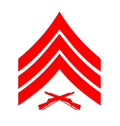 Marine E5 E 5 Marines Sergeant Rank Insignia Red US MC Corps Sticker ...