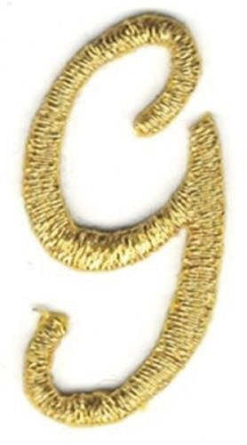 1 1-8" Fancy Metallic Gold Script Cursive Alphabet Letter G Embroidered ...