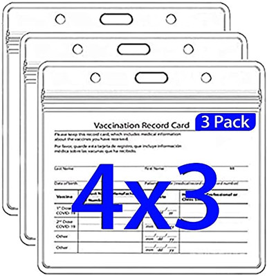 3 Pack CDC Vaccination Card Holder Vaccine Card Holder Protector 4 X 3 ...