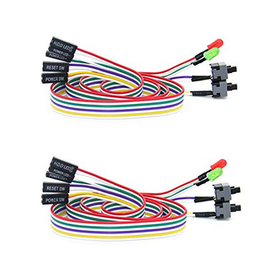 2-Pack Computer Case LED Light Red Green ATX Power Supply Reset HDD ...