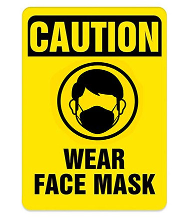 Wear Mask Sign -5 PCS- for Store Front or Business 7''x 10'' Outdoor ...