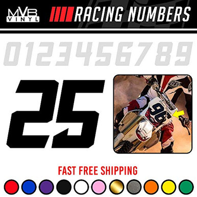 Racing Numbers Vinyl Decal Stickers Track Drag Strip Autocross NHRA ...