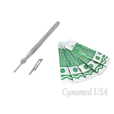 1 O.R Grade Round Scalpel Handle No. 3 plus 5 Sterile Surgical Blade No ...