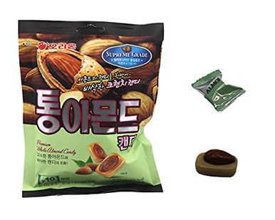 Korean Candy Premium Whole Almond Flavor K FOOD Hard Candy -90g 3.49oz ...