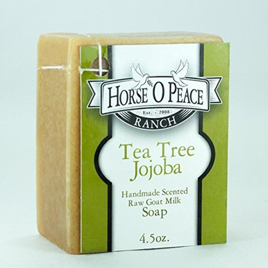Handmade Herbal 100 percent Raw Goat Milk Tea Tree Jojoba Soap -4.5oz ...