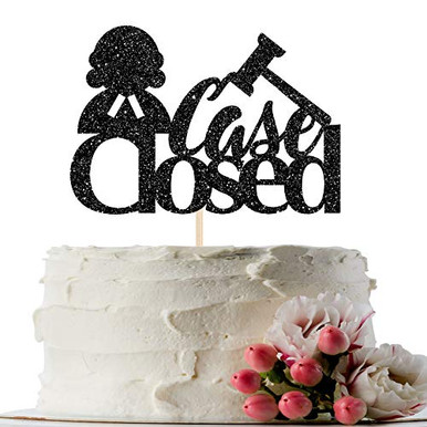 INNORU Black Glitter Case Closed Cake Topper - Law School Grad Congrats ...