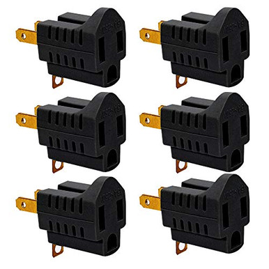 `-6 Pack- 3-Prong to 2-Prong Adapter Grounding Converter 3 Pin to 2 Pin ...