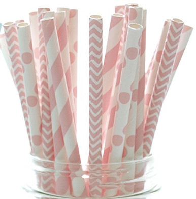Baby Girl Pink Baby Shower Straws (25 Pack) - Baby Shower Supplies ...