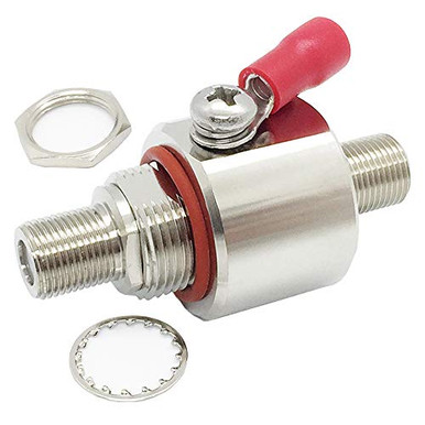 F Type Lightning Arrestor Female to Female Bulkhead with O-Ring 3GHz 75 ...