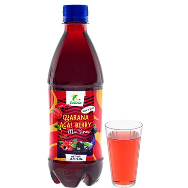 K DELICIA Guarana and Acai Syrup 16.9 Fl.Oz Bottle 3 percent Guarana ...