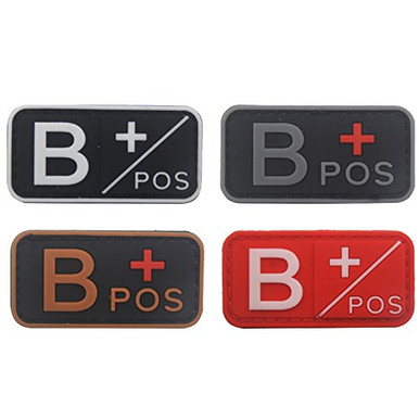 Blood Type Patch Kit B Pos Tactical Type B Positive 3D PVC Rubber ...