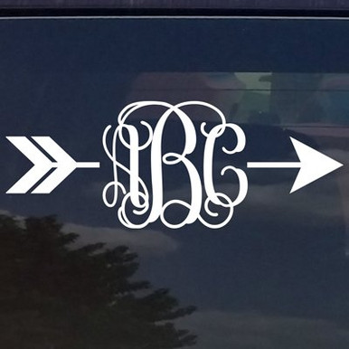 Custom Arrow Vine Monogram Initials Vinyl Decal-Bumper Sticker for Cars ...