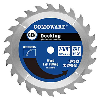COMOWARE 7 1-4 Inch Circular Saw Blade- 24T ATB Premium Tip 5-8 inch ...