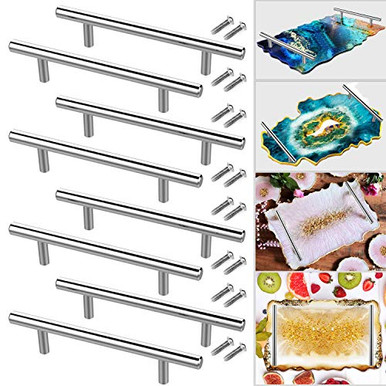 8 Pack Tray Handles Hardware for Resin Metal Silver Handles for Resin ...