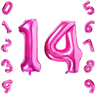 Pink Number 14 Balloons40 Inch Birthday Number Balloon Party ...
