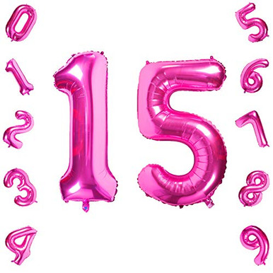 Pink Number 15 Balloons40 Inch Birthday Number Balloon Party ...