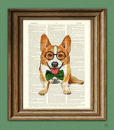 Poindexter the Teacher's Pet Corgi With Glasses and Bow Tie Corgi Dog ...