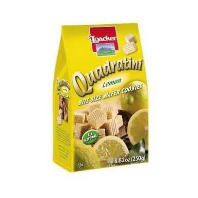 Loacker Quadratini Lemon Wafer Cookie 8.8 Ounce Pack - Warehousesoverstock