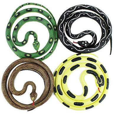Boley 4 Pack Rubber Snakes - Realistic Fake Snake Toys for Kids -Great ...