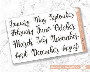 Monthly View Month Name Stickers 7x9 ECLP Planner 8x10 Softbound ECLP ...