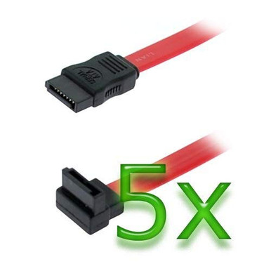 Cables GTFS- 5X Red 18 Inch L-Shape Sata2 Male to Sata2 Male Cable for ...