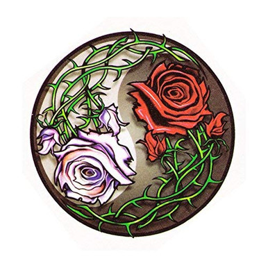 Rose ying yang temporary tattoo Roses Yingyang fake removable tattoos ...