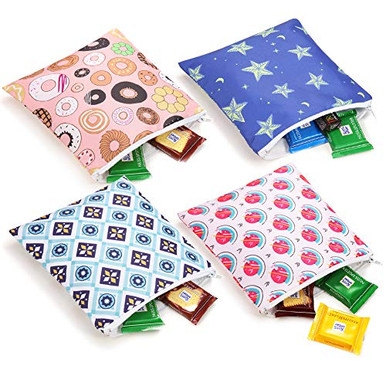 Reusable Sandwich bags Snack Bag Dishwasher Safe Lunch Baggies for Kids ...
