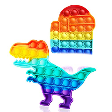 ICCDREAM 2 Pack Rainbow Push Pop Its Bubble Fidget Sensory ToyDinosaur ...