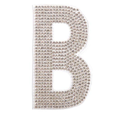 English Alphabet Patches Letter Crystal Motif Hot fix Rhinestones ...
