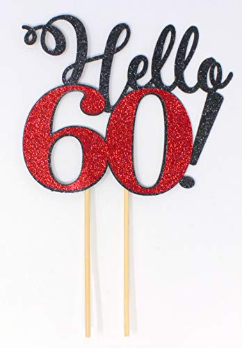 All About Details Hello 60! Cake Topper, 1pc, 60th Birthday, Party ...