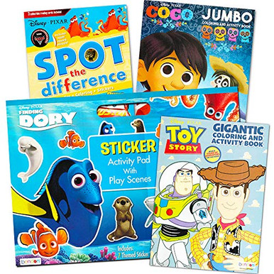 Disney Pixar Ultimate Coloring Book Assortment ~ Bundle Includes 4 ...