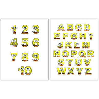 Spongebob Squarepants Alphabet Nursery Photos - Set of 2 -11 inches x ...