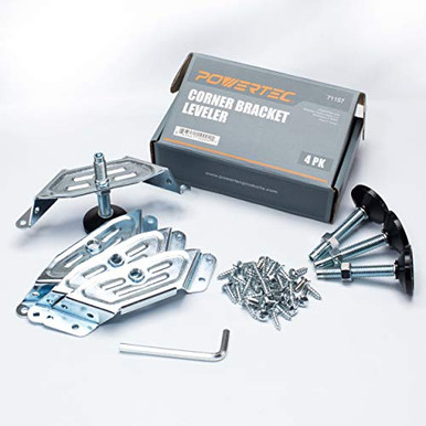 POWERTEC 71157 Bracket 4 Pack | Heavy Duty Corner Levelers with Nylon ...