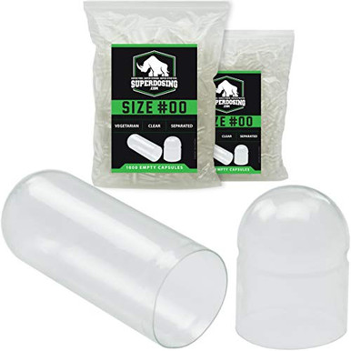Pharma-Grade Pre-Separated Size 00 Fillable Vegan Capsules 500 Bulk ...