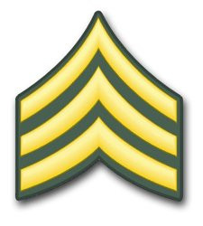 US Army Sergeant E-5 Rank Insignia Vinyl Transfer Decal Sticker 5.5 ...