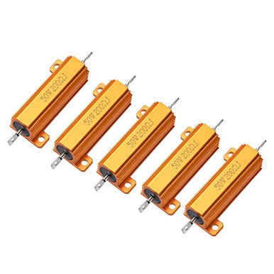 HLin 5Pcs 50 Watt 200 Ohm Aluminum Case Resistor with 5 percent ...