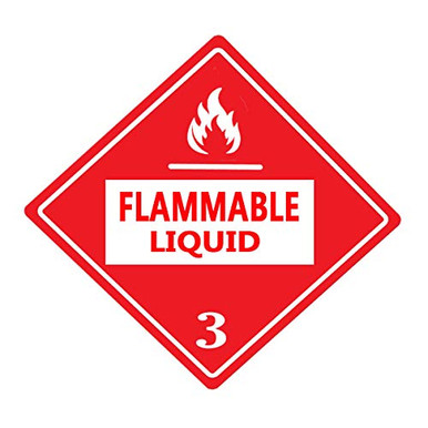 Red Hazard Class 3 D.O.T.Flammable Liquid Rhombus?4inch Warning ...