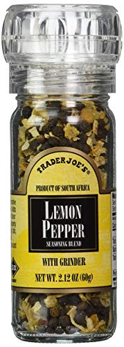 Trader Joe's Lemon Pepper Seasoning Blend with a Built in Grinder - PACK OF 2 - Warehousesoverstock