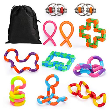 ZHIHAN Tangle Fidget Toys Set for Adults Teens Kids Box of 8 Pack ...