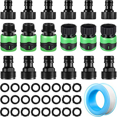 18 Pieces Quick Garden Hose Connector 3-4 Inch Thread Male and Female ...